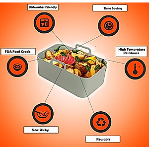 Silicone Air Fryer Liners for Ninja Air Fryer Dual Pack of 2, Reusable Air Fryer Silicone Liner for Ninja Air Fryer Accessories, Airfryer Liners Airfryer Accessories for Ninja Dual Air Fryer (Grey)