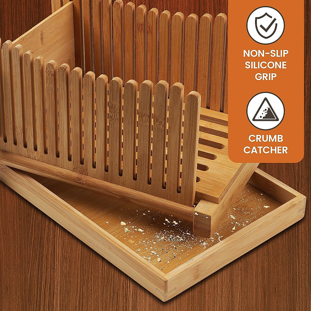 Bread Slicer for Homemade Bread, foldable adjustable Slicing width with cutting board, cutting bagels or even slices of bread becomes easy.