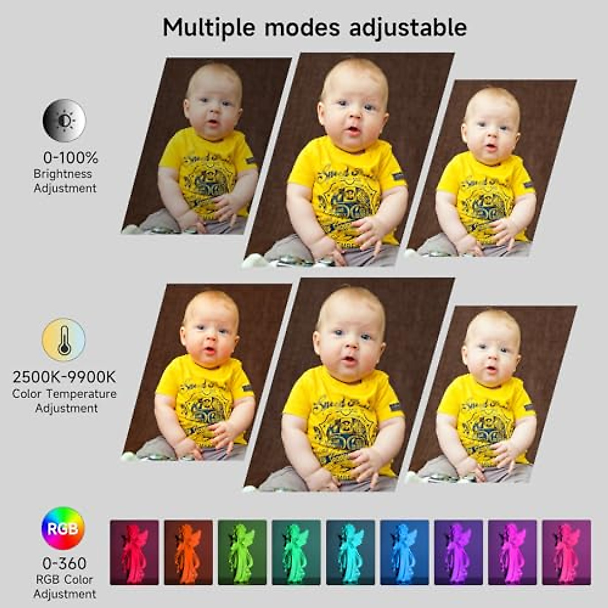 RGB Video Light, PHOTOOLEX TOFU Camera Light Mini 360° Full-Color LED Light 2500-9900K, Magnetic Photography Video Lights Rechargeable Battery for DSLR Camera GoPro Studio Streaming Tiktok Vlog Live