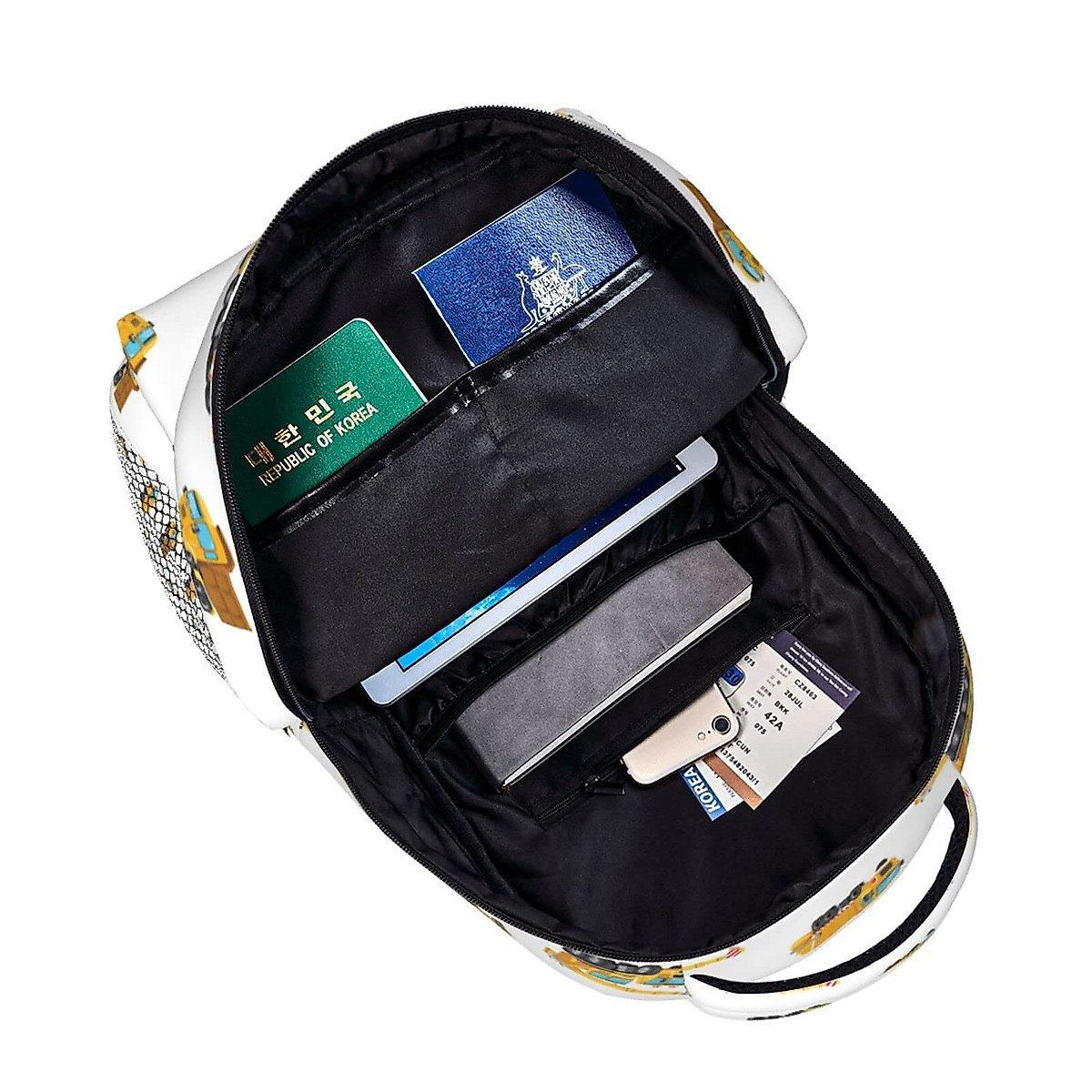 MANQINF Funny Cars Backpack Cute Laptop Bag Truck Lightweight Daypack Backpack Crane Bag Tablet Bag Cute Bag