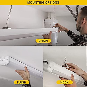 Koda | 1 Pack 46" Motion Sensor & Remote Control Linkable Bay Lighting, 4600 Lumen, 4000K Daylight Linear LED Shop Light for Garages, Workshops, Basements, Hanging or Flush Mount, Energy Star