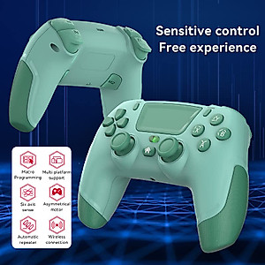 RALAN Green Wireless Controller Compatible with Playstation 4/Pro/Slim/for PS4 Dualshock 4 Gamepad with Headphone Jack and Touch Pad