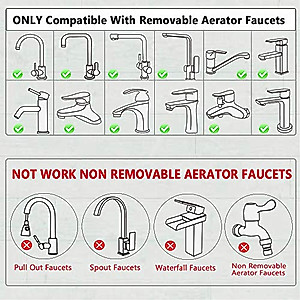 Faucet Adapter with Aerator Kitchen Sink Faucet Adapter Kit to Garden Hose for 55/64" Female to 3/4" Male Faucet Adapater, Chrome Finished