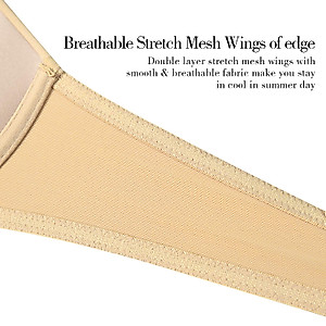 Wingslove Women's Push Up Bra Deep V Plunge Underwire T-Shirt Bra Multiway 2 Cups Up（Nude,32D