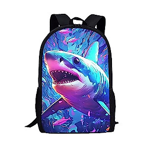 Cool Blue Shark Cool Animal Backpack School Backpacks Preschool Book Bag Cute School Bags for Kids Boys Girls Travel Daypack