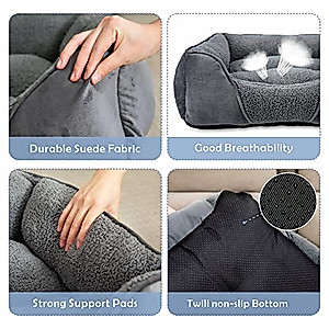 AIPERRO Dog Bed,Small Dog Beds,Cozy Small Pets Friendly Design Machine Washable Rectangle Cat Bed,Orthopedic Calming Dog Sofa Bed Soft Sleeping Puppy Beds,Breathable Cuddler and Nonskid Bottom 20x19