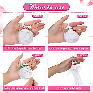 Poen 150 Pack Wedding No Mess Streamers Hand Throw Streamers Wedding No Mess Streamers Bulk Throw Streamers for Wedding Send off Graduation Birthday Party Celebration School Opening(White)