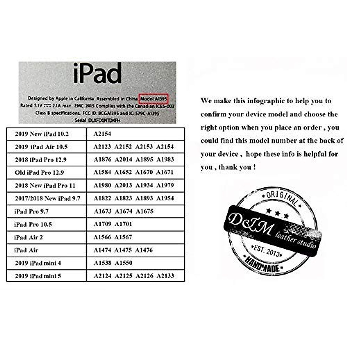 Personalized distressed leather iPad cover case for iPad Pro 9.7 11 12.9 Leather iPad portfolio case for 2019 iPad Air 10.5 inch IDP97SPNC