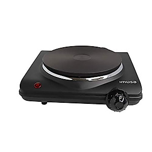 IMUSA Countertop Electric Hot Plate or Single Burner with Power Indicator Lights, Black