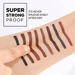 THESAEM Eco Soul Powerproof Super Slim Eyeliner - Smudge Proof Gel Eyeliner - Micro Precision Tip (2mm) - Highly Pigmented & Long-lasting Eye Makeup Glides on Smoothly, 0.1g (BK02 Ash Black)