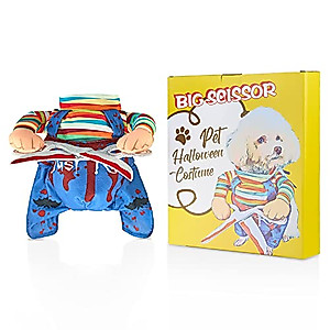 Hotumn Dog Funny Costume Halloween Pet Clothes Cat Cosplay Party Suit Funny Dog Costume for Small Medium Large Dogs (Large)