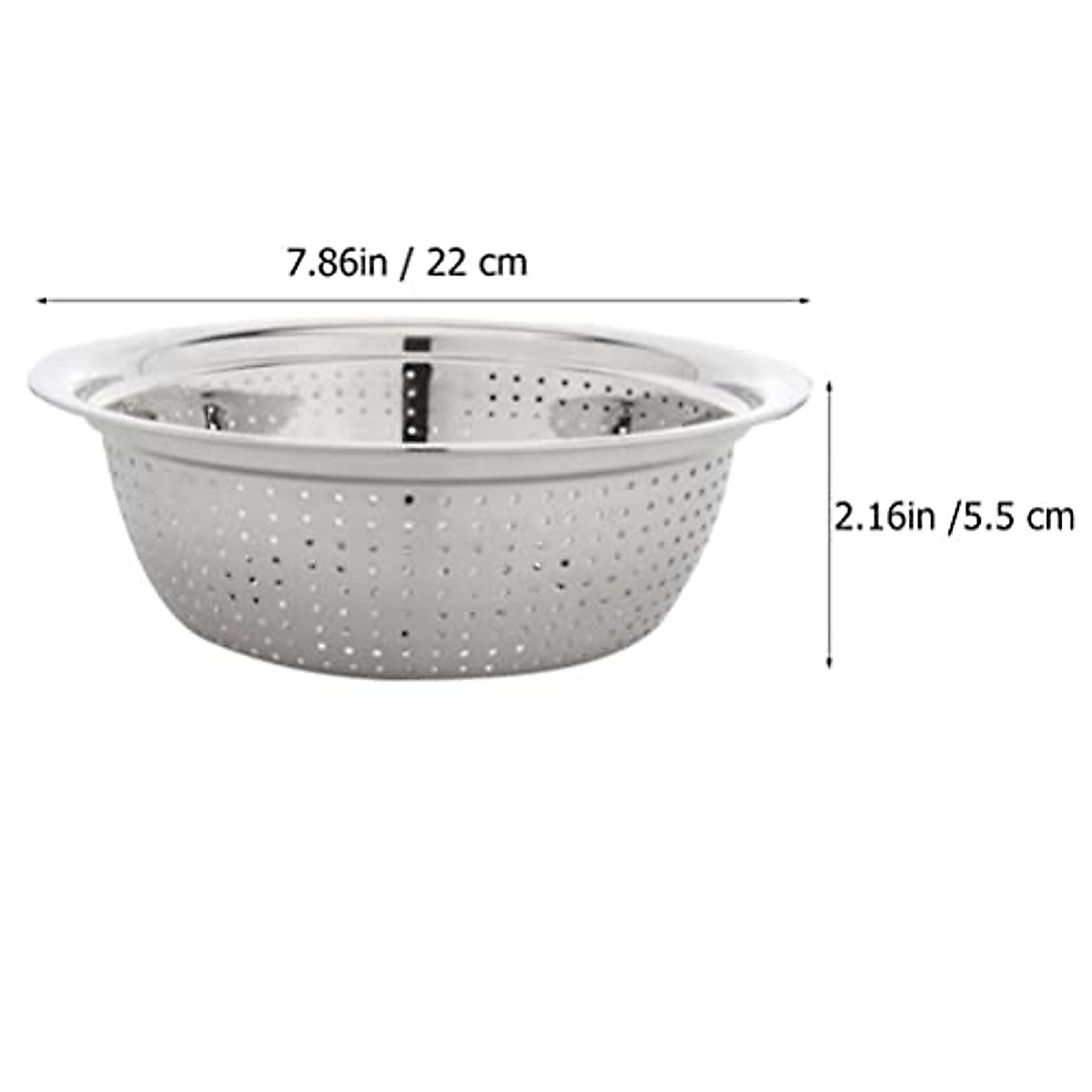 Hemoton Stainless Steel Rice Washing Bowl Kitchen Strainer Colander Bowl Fruit Vegetable Washing Basket for Rice Food Pasta Colander Drain Basket (Silver)