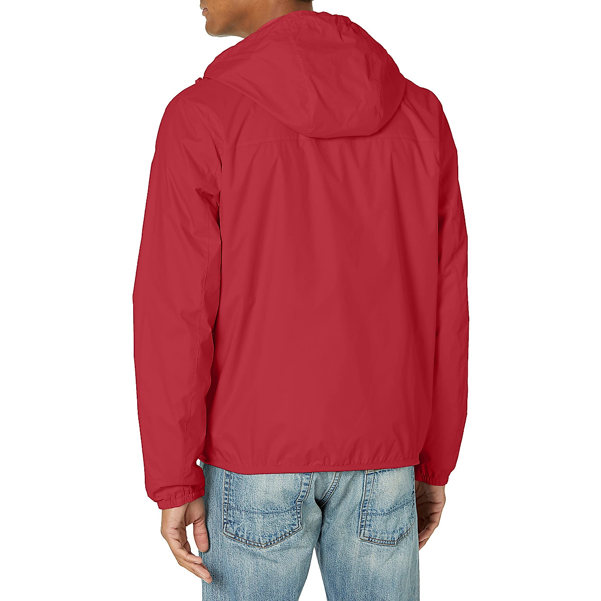 Tommy Hilfiger Men's Lightweight Active Water Resistant Hooded Rain Jacket, Red, XX-Large