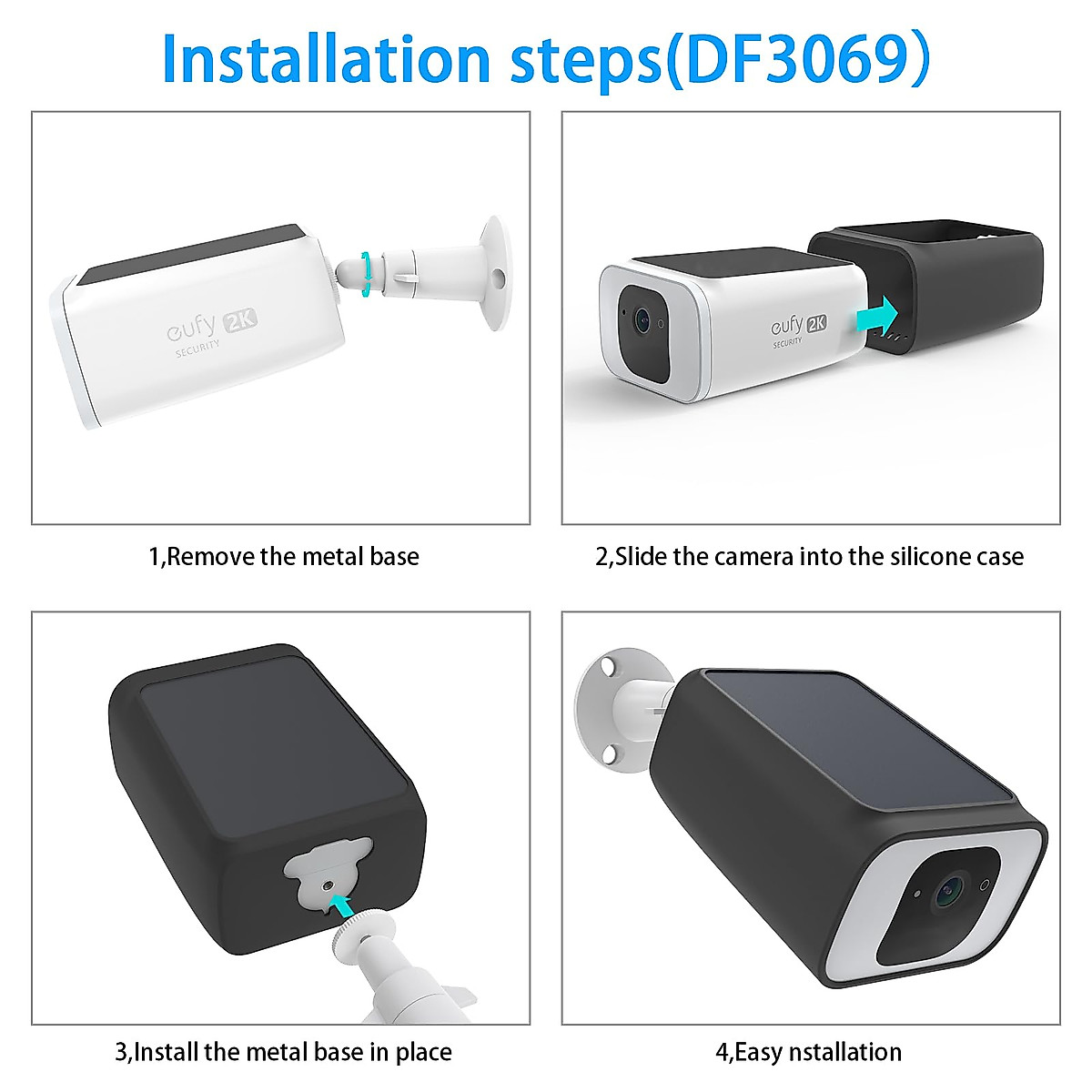 HOLACA Water-Proof Silicone Cover Protective Case for Eufy Solo Cam S40/S230 Camera Case Anti-Scratch Protective Cover for Full Protection