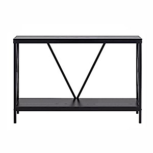 Aquatic Fundamentals 40/55 Gallon Metal/Wood, Aquarium Stand, Console Table, 48.25" L x 13" W, Black