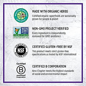 New Chapter Zinc Supplement, Fermented Zinc Complex, ONE Daily for Immune Support + Skin Health + Non-GMO Ingredients, Easy to Swallow & Digest, 60 Count (2 Month Supply)