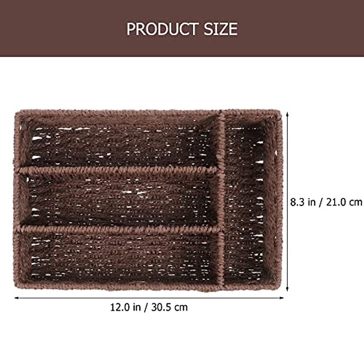 Healifty Wicker Rattan Baskets Tea Bag Sugar Packet Holder Coffee Station Condiment Organizer Woven Divided Basket Tray for Drawer Shelf Countertop Coffee