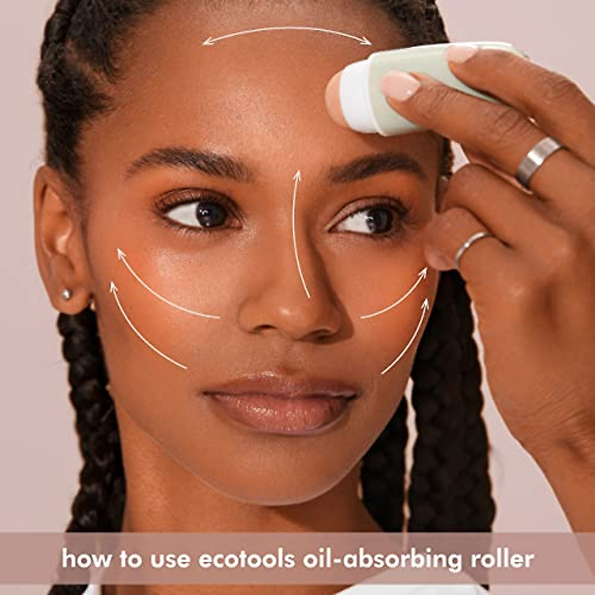 EcoTools Reusable Shine Control Oil Absorbing Facial Roller, Oil Absorbing Volcanic Ash Face Roller, For Oily Skin, Cruelty Free Facial Skincare Tool, Perfect For On The Go, 1 Count