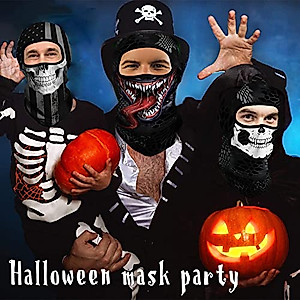 Obacle Balaclava Face Mask Men Women Ski Hunting Cycling (Skull Fire Face)