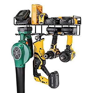 UNITEDPOWER Wall Mounted Power Tool Organizer Holder, Heavy Duty Utility Storage Rack for Battery Powered Hand Tools, Cordless Drill Rack and Tool Shelf w/Compact Design, Perfect for Father's Day