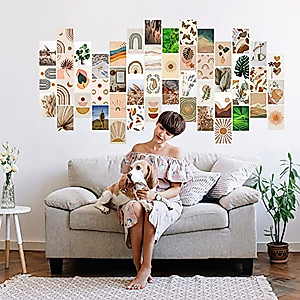 HappyStream 50pcs Wall Collage Kit Aesthetic Pictures. Photo Collage Kit, Bedroom Decor for Teen Girls, Boho Wall Décor, Dorm Photo Collection, Aesthetic Posters for Room (50pcs 4x6 inch)