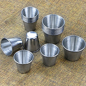 Nexxxi 20 Pack Stainless Steel Shot Cups, Stainless Steel Shot Glass Drinking Tumbler, 1 and 1.5Ounce