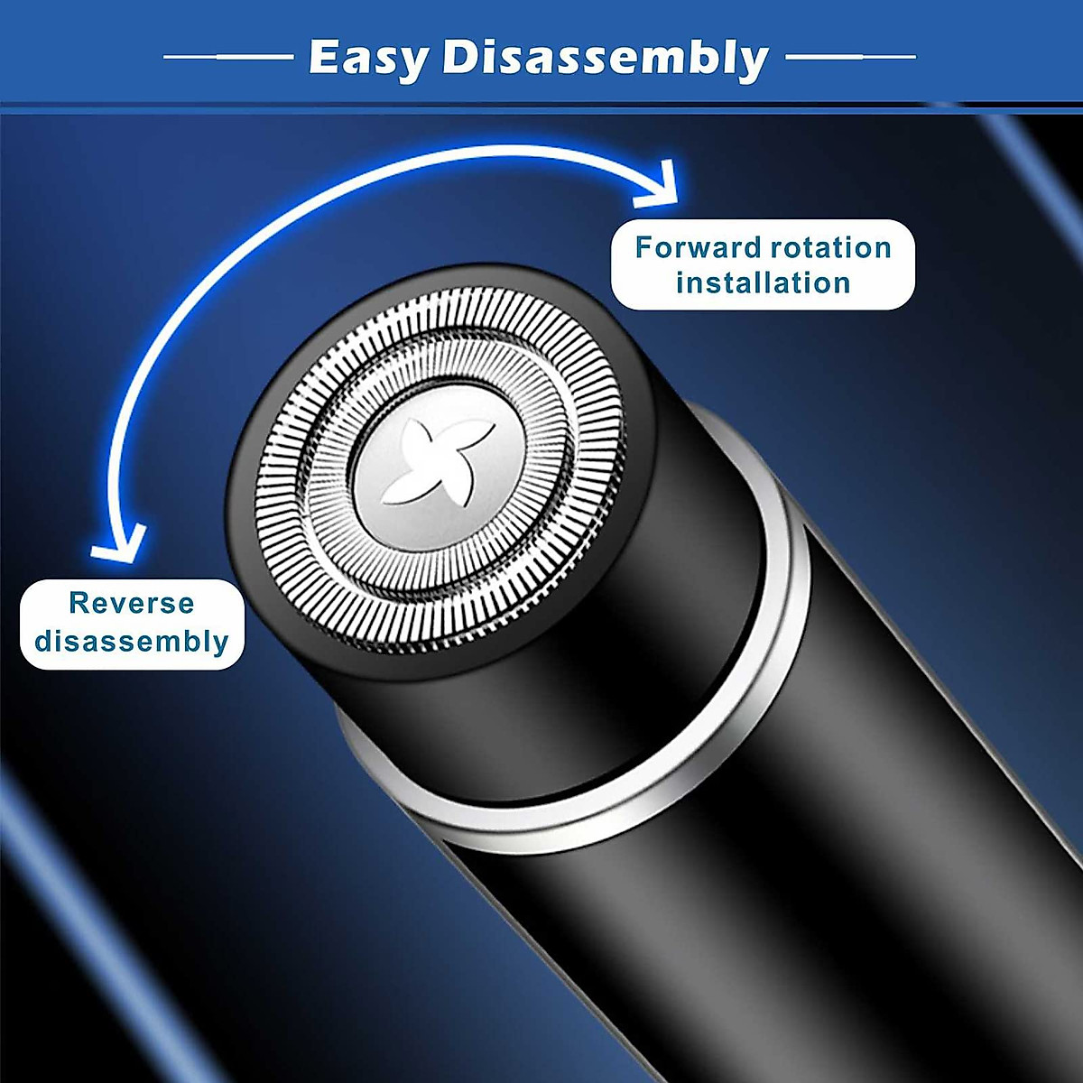 Mini Portable Electric Shaver, Pocket Size Washable Electric Razor, USB Fast Charging, Mini Electric Shaver for Men (Blue)