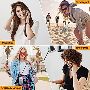 XLDLQU Cell Phone Lanyard, 1× Universal Crossbody Lanyard, 1× Adjustable Wrist Strap, 1× Finger Strap, 2× Key Rings and 3× Phone Patch Available for Most Mobile Phone (Black)