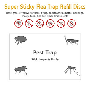20 Pcs Flea Trap Refill Replacement Glue Boards for Flea Traps for Inside Your Home, Sticky Pads for Fleas, Bugs, Flies, Mosquitos, Safe for Human and Pets