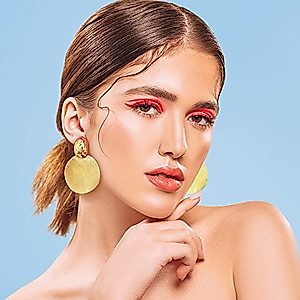 12 Pairs Gold Silver Geometric Earrings Exaggerated Statement Earrings Punk Stylish Sectored Twisted Earring Jewelry for Women and Girls (Gold)