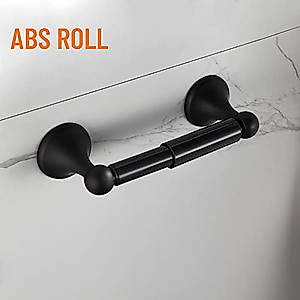 BGL Bathroom Hardware Set, Matte Black Adjustable Expandable Towel Bar 4-Piece Bathroom Accessory Set Wall Mounted Robe Hook Toilet Paper Holder Towel Ring Towel Bar