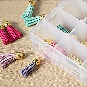 TOHUKA 36 Compartment Removable Dividers Clear Plastic Organizer Storage Box Jewelry, Art DIY, Craft, Fishing Tackle Stackable Storage Container