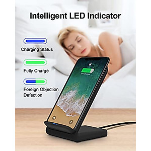 Fast Wireless Charger, Trummul Upgraded 10W Wireless Charging Stand Compatible with iPhone 13 12 11 Pro XR XS 8 Plus Galaxy S22 S21 S10 Note 20 10 Google LG and Other Wireless-Enable Phones