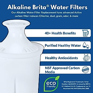 Life Ionizer - Alkaline Brita Water Filter Replacement - Brita Pitchers Compatible Alkaline Water Pitcher Replacement Filter - Enhances Taste and pH Level of Brita Pitcher Water - Pack of 3