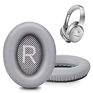 Premium Replacement Ear Pads for Bose QC35 & QC35ii Headphones Made by GEVO- Comfortable Adaptive Memory Foam and Extra Durable - Fits QuietComfort 35 & 35ii / SoundLink 1&2 AE（Over-Ear） (Silver)