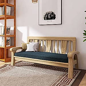 sutailocus Bench Cushion Double Piping Indoor/Outdoor Bench Cushion Bench Cushions for Indoor Furniture, Indoor Window/Piano/Porch Swing Cushion with Adjustable Ties (30x14x3, Deep Blue)