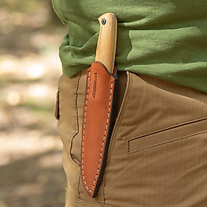 BPS Knives BS1FT CSH - Full-Tang Fixed-Blade Knife - Sharp Carbon Steel Bushcraft Knife With Sheath - Survival Compact Knife - Outdoor Knife - Tactical Camp Knife