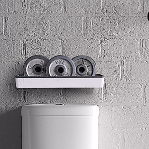 JIGUOOR Bathroom Over The Toilet Storage Shelf,Wall Mounted Toilet Shelves,Space-Saving Bathroom Shelves Over Toilet,Bathroom Storage Cabinet(Black)