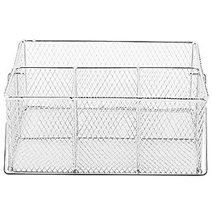 G.E.T. Enterprises WB-700 9.375" x 6.875, 4.5" Deep Mesh Wire Basket Caddy, Iron Chrome Plated, Chrome Silver