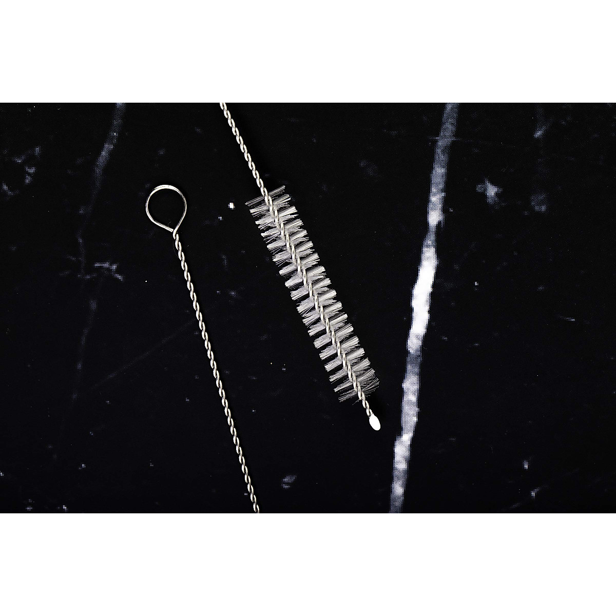 2 Drinking Straw Cleaning Brush LONG - Bristle Cleaner for Stainless Steel Drink Straws Heavy Duty Brushes For Washing Glass Silicone Metal Straws Tea Pot Spout Mini Micro Bottle