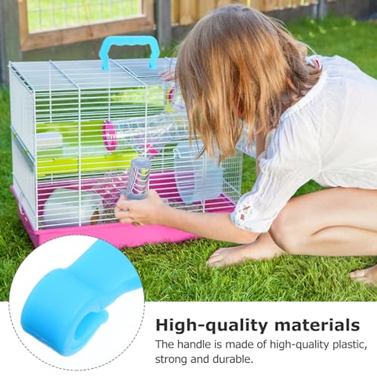 POPETPOP 10pcs Cage Handle Replacement Tray for Dog Crate Chinchilla Cage Bird Cage Accessories Bird Accessories for Cages Animal Crate Cage Lifting Handle Travel Heavy Plastic