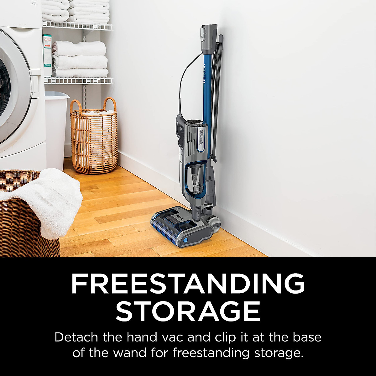 Shark HZ2002 Vertex Ultralight Corded Stick DuoClean PowerFins & Self-Cleaning Brushroll, Perfect for Pets, Removable Hand Vacuum, Upholstery Tool, Dusting & Power Brushes, Cobalt Blue