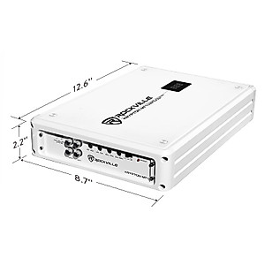 Memphis Pair Audio MXA82TW 8" Marine Wakeboard Tower Speakers Bundle with Rockville RGHR-ZA Gauge Hole Receiver, Krypton MT1 Amplifier & RMWK4 Amp Install Wire Kit (4 Items)