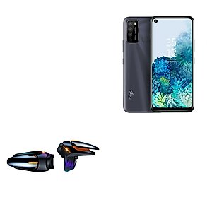 BoxWave Gaming Gear Compatible with itel Vision 2 - Touchscreen QuickTrigger Auto, Trigger Buttons Autofire Gaming Mobile FPS - Jet Black