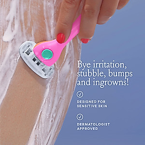 Billie Razors for Women Shave Kit – Women’s Razor + 4 x 5-Blade Razor Refills + Magnetic Holder – Malibu