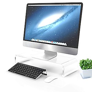 Richboom Acrylic Keyboard Stand for compact Keyboard with 78 keys, Tilted Computer Keyboard Holder with Silicone Strip, Compact, 11.8" Length