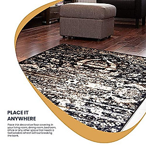 BNM Indoor Runner Rug, Modern Home Decor for Living Space, Kitchen/ Dining Room, Bedroom, Office Floor, Entryway, Non-Slip Machine Washable Rugs, Oswell Collection, 2' 7" x 8', Chocolate