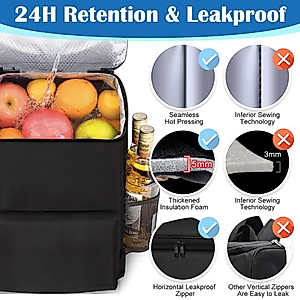 30L 45Cns Backpack Cooler Bag Insulated Leak Proof, Large Capacity Waterproof Cooler Backpack Bag for Men Women to Work Lunch Camping Picnics Beach Hiking Travel Cooler Bag, Cold for Up to 16 Hours