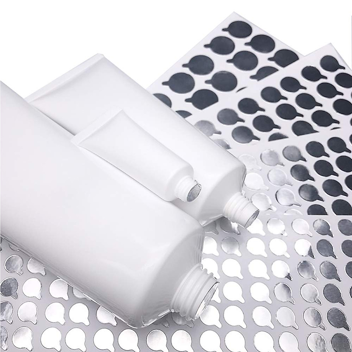 5 Sheets 15MM Silver Round Aluminum Foil Sealing Stickers Self-Adhesive Tape Bottle Toothpaste Facial Cleaner Tube Stoppers Safety Sealer Liner Container Sealing