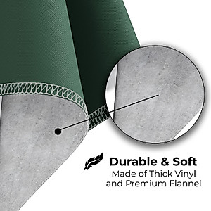 Exquisite Green Vinyl Tablecloths - 70 in. Round - Pack of 3 Round Tablecloth - Green Flannel Backed Vinyl Tablecloths for Round Tables - Plastic Table Cloths with Flannel Backing - Waterproof